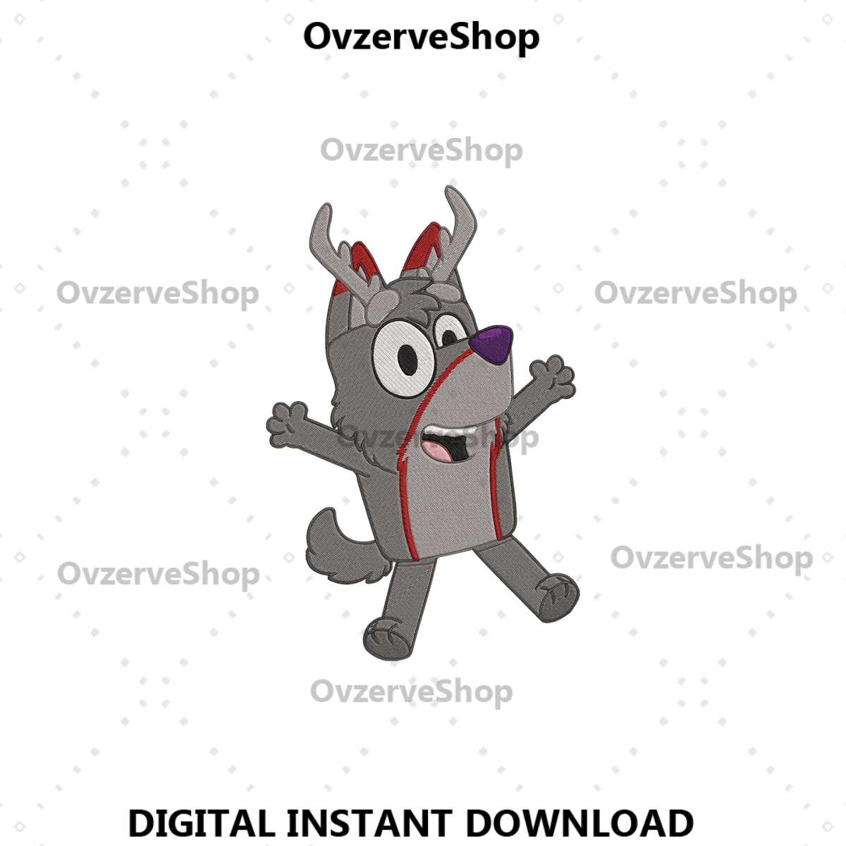 Bluey Reindeer Embroidery File Digital, Bluey Reindeer Cospl | Inspire ...