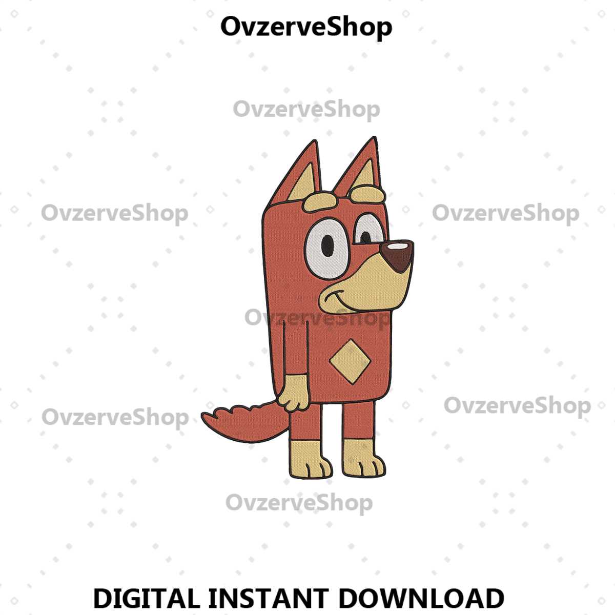 Rusty Bluey Machine Embroidery Design File, Bluey Red Kelpie | Inspire ...