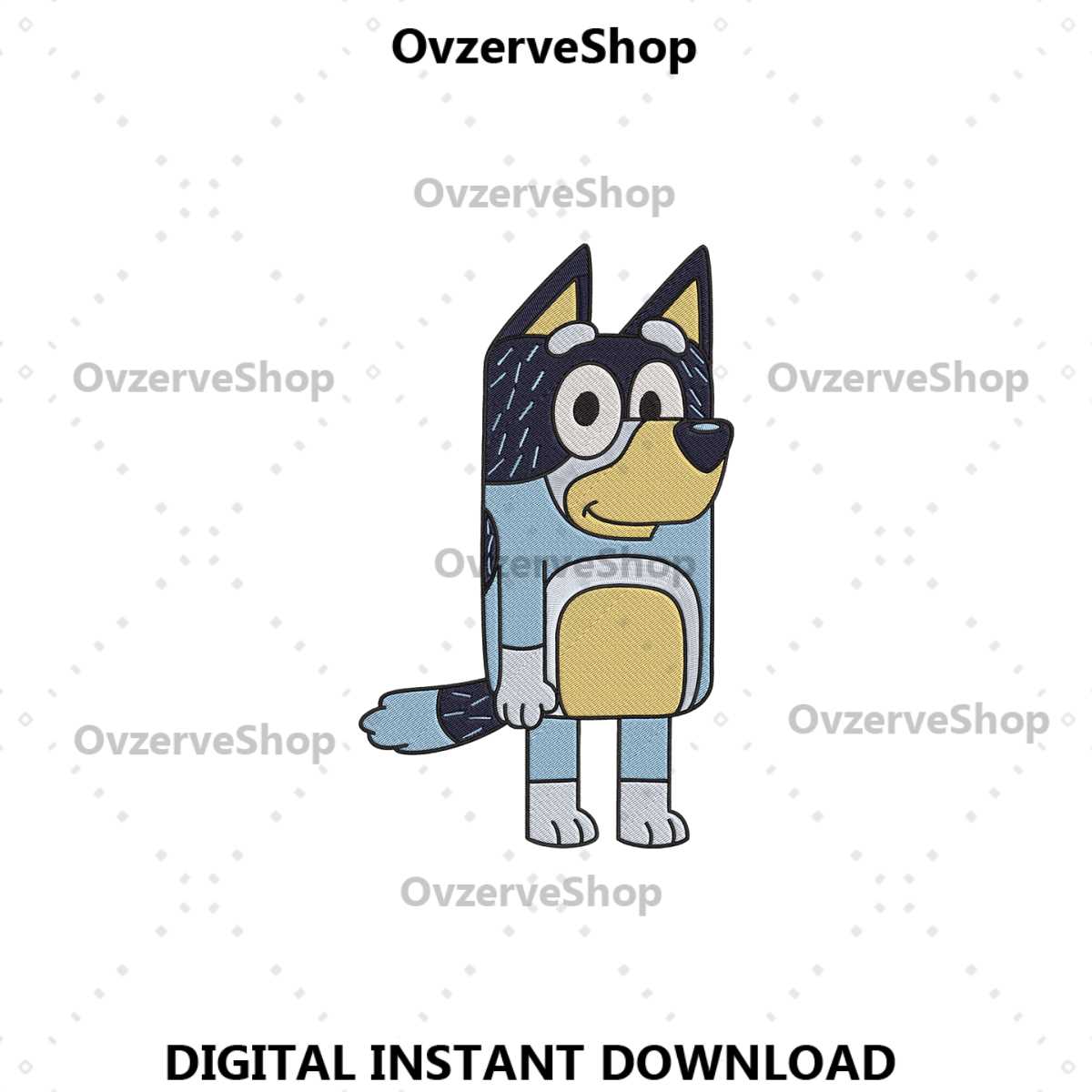 Bluey Dad Bandit Embroidery Download, Cartoon Dad Blue Dog M | Inspire ...