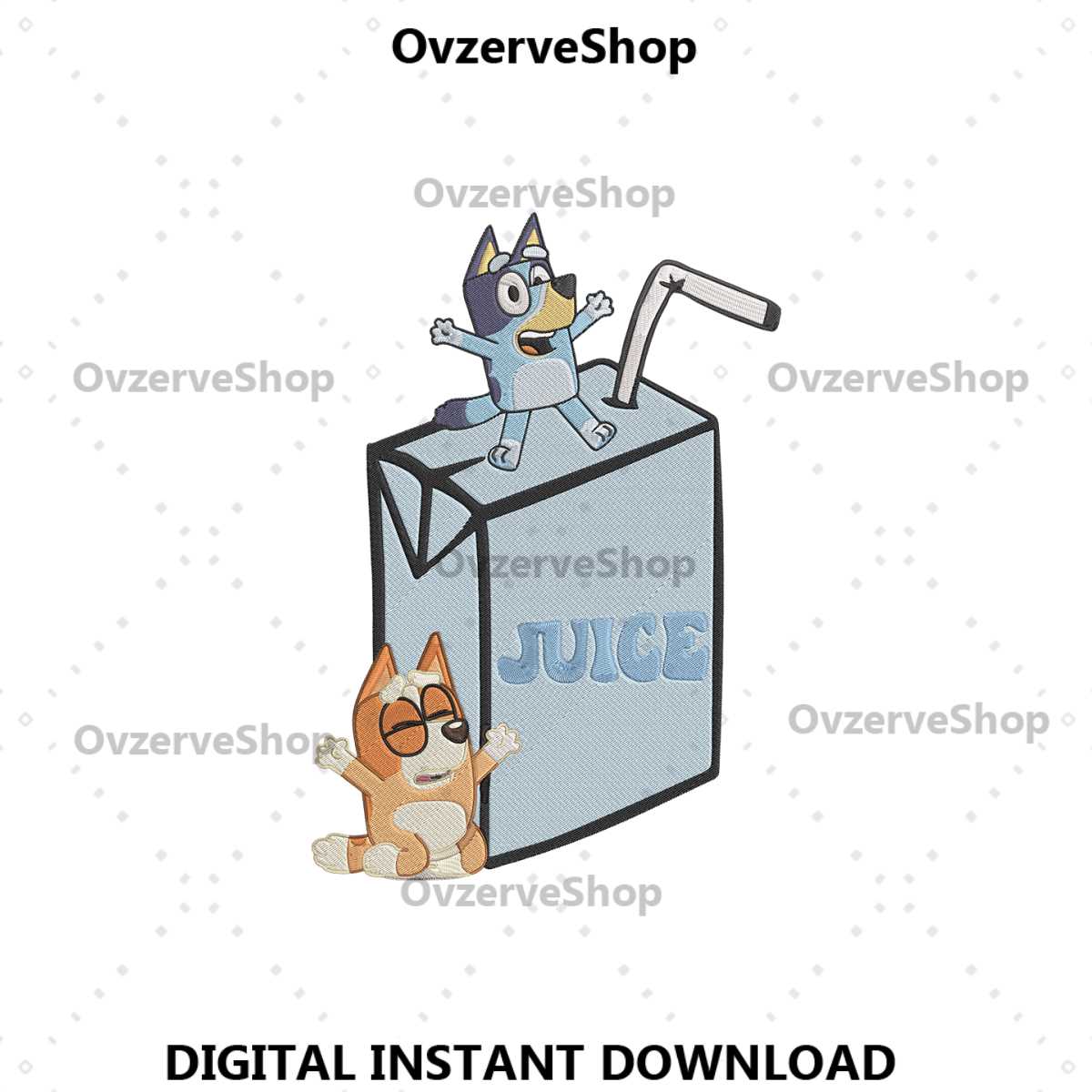 Juice Bluey Machine Embroidery File Design, Bluey Cartoon Em | Inspire ...