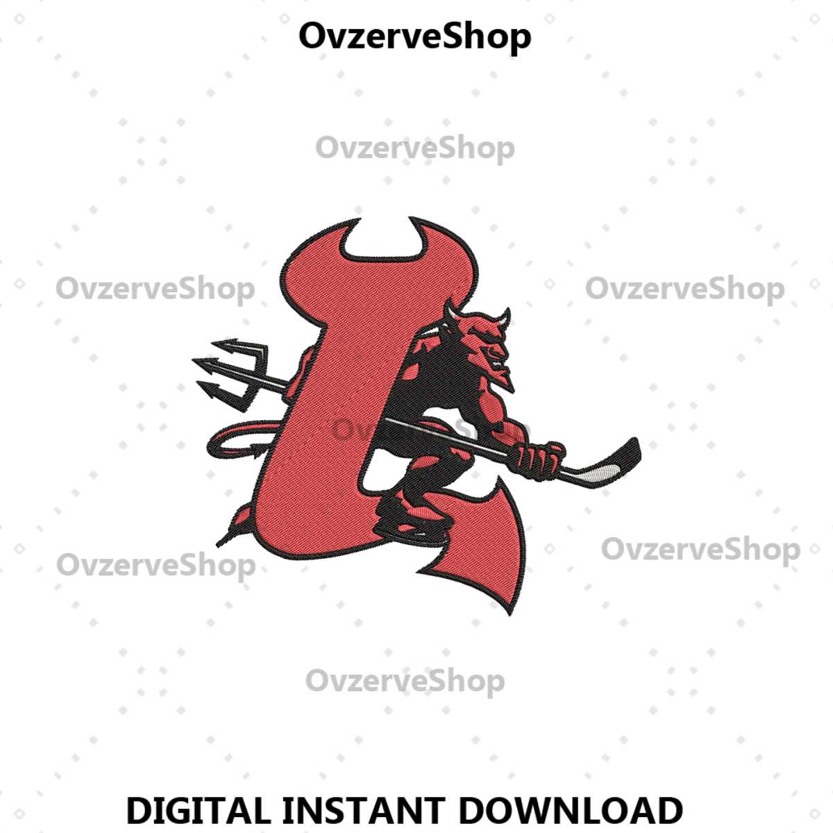 New Jersey Devils Hockey Logo Embroidery Design, NHL Team Lo | Inspire ...