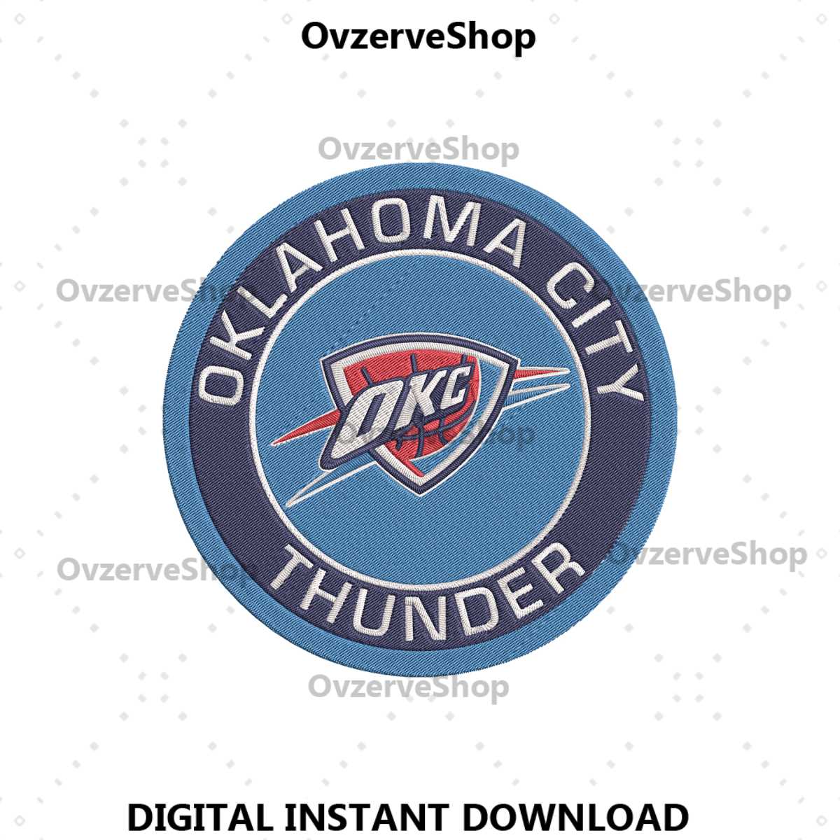 Oklahoma City Thunder Logo Embroidery Instant, NBA Oklahoma | Inspire ...