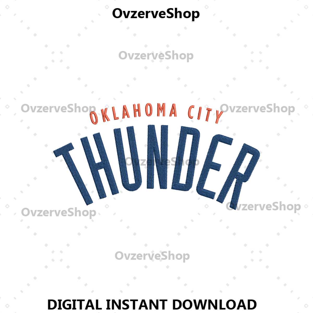 Oklahoma City Thunder Wordmark Logo Embroidery Files, Oklaho | Inspire ...