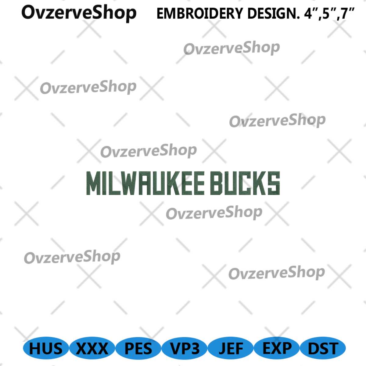Milwaukee Bucks Wordmark Logo Embroidery Files, Milwaukee Bu | Inspire ...