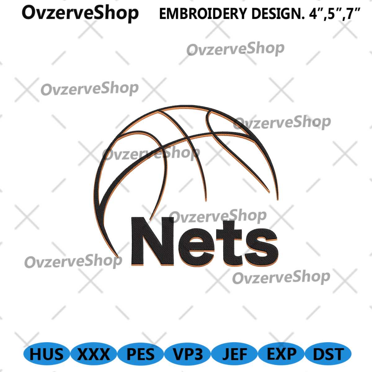Brooklyn Nets Logo Machine Embroidery Designs, Brooklyn Nets | Inspire ...