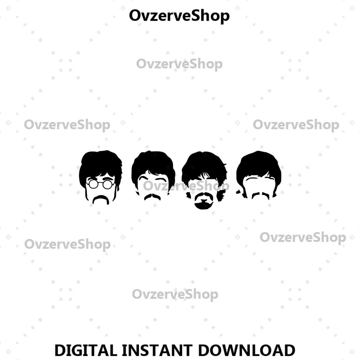 The Beatles Face Svg, Famous Band Svg, Beatles Face Silhouet | Inspire ...