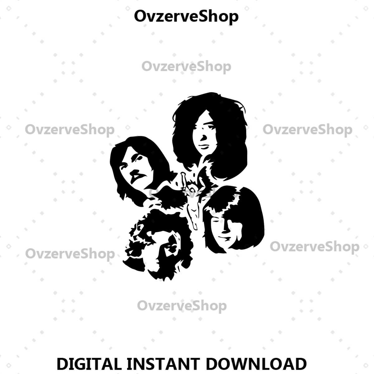 Led Zeppelin Svg, Rock Band Svg, Led Zeppelin Silhouette Svg | Inspire ...