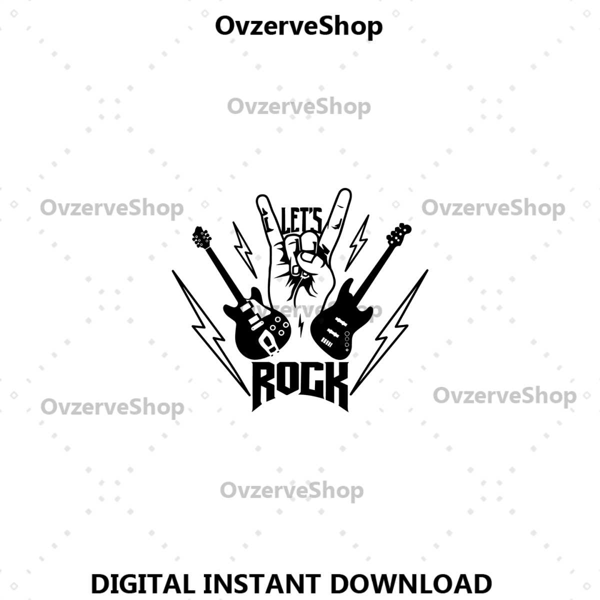Lets Rock Svg, Rock And Roll Svg, Rock Guitar Svg, Rock Conc | Inspire ...