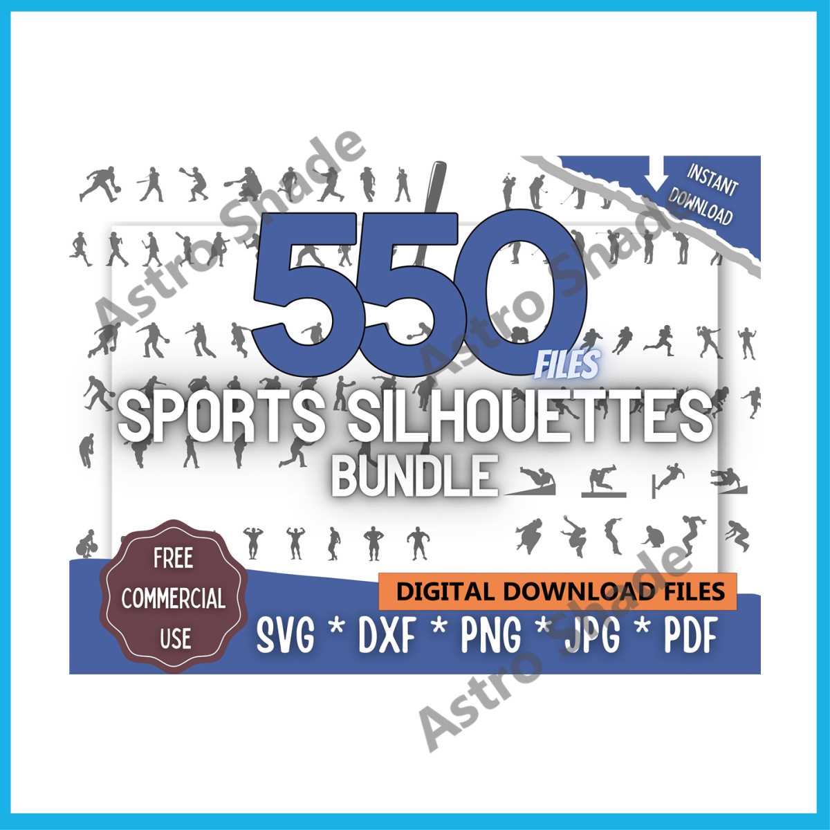 Miscellaneous Sports Silhouettes SVG Bundle For CNC, Laser, | Inspire ...
