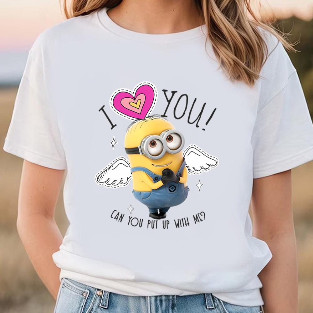 Minions Valentines Day Dave I Love You Angel Wings T-Shirt | Inspire Uplift