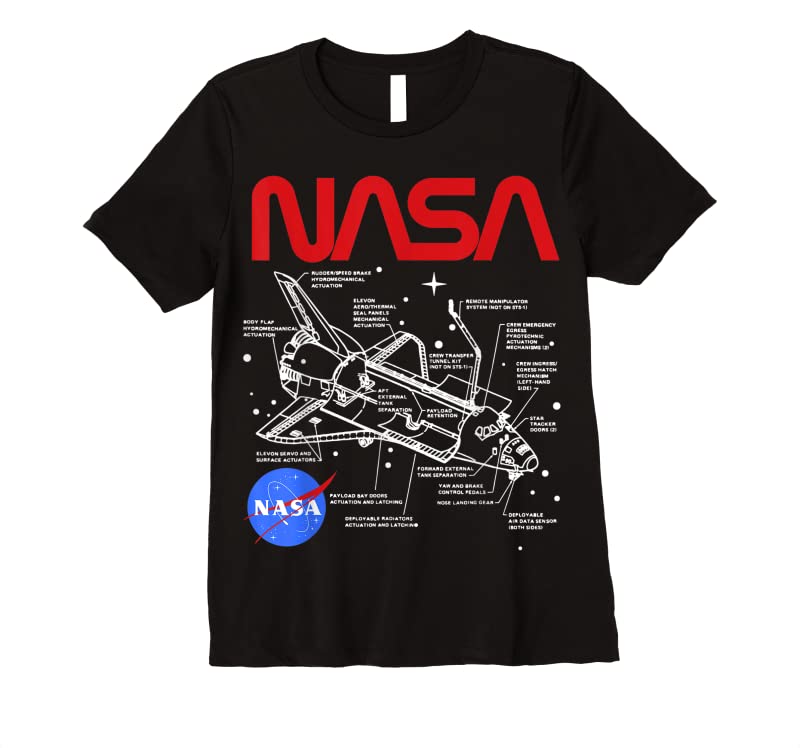 Adorable NASA Space Shuttle Schematic Layout Graphic T-Shirt - Inspire ...