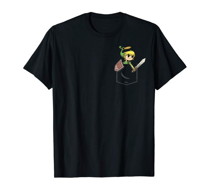 Adorable Nintendo Zelda Classic Cute Link Faux Pocket Art T- | Inspire ...