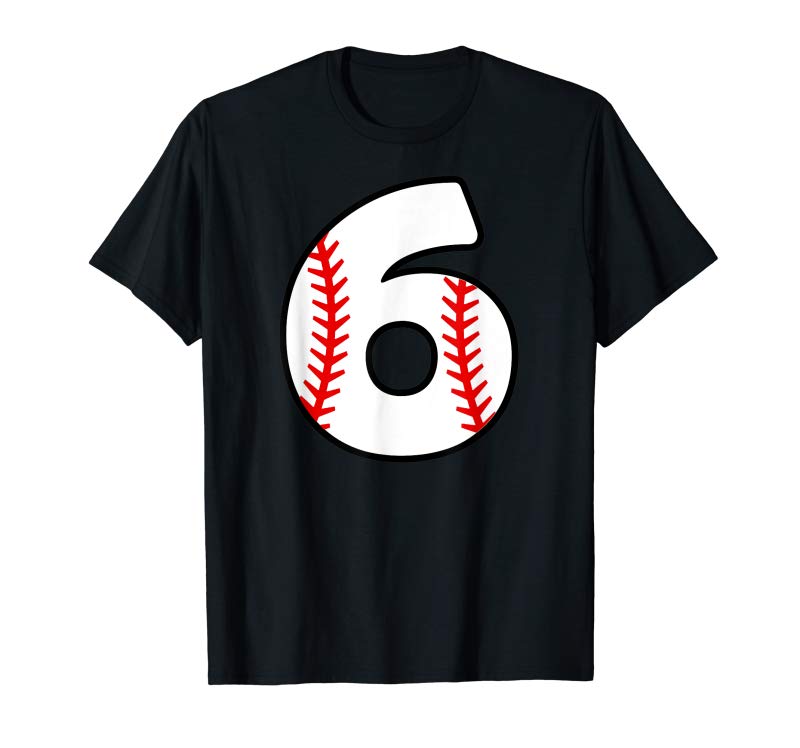 Adorable Sixth Birthday 6th BASEBALL Shirt - Number 6 Born I | Inspire ...