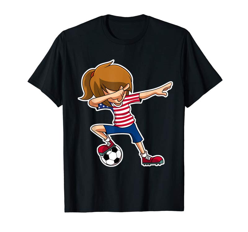 Buy Dabbing Soccer Girl USA Shirt American Flag Jersey - Inspire Uplift