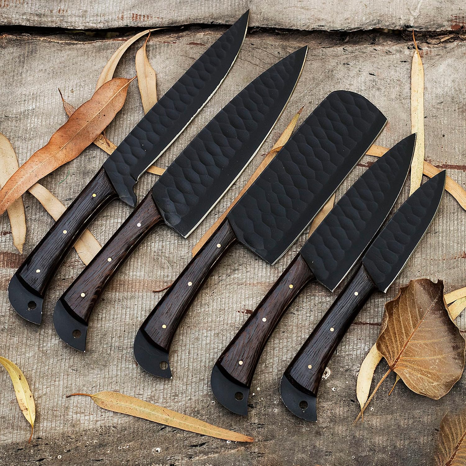 Hand Forged Chef Knife Set with Leather Roll Kit - Slicing a | Inspire ...