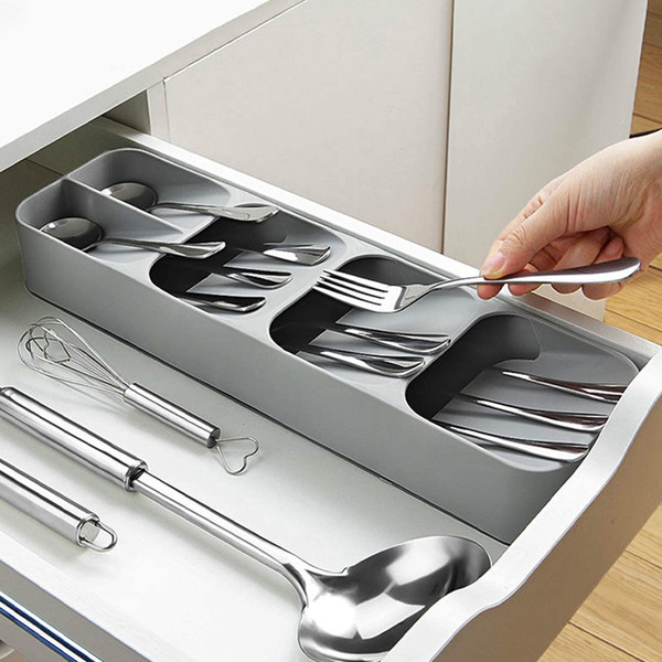 Compact Cutlery Organizer With Compartments | Inspire Uplift