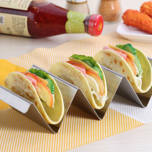 Stainless Steel Restaurant-Style Taco Holder Rack - Inspire Uplift