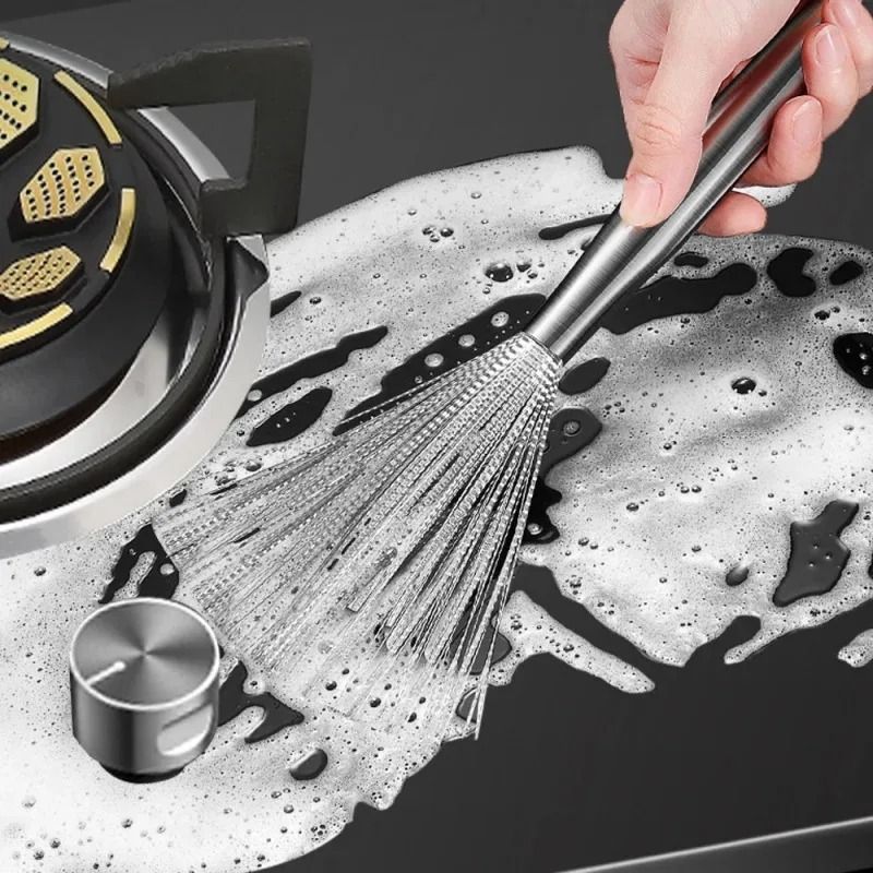 Stainless Steel Cleaning Brush – Long Handle Scrubber | Inspire Uplift