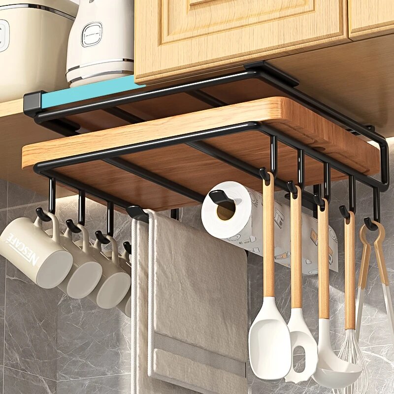 Kitchen Hanging Organizer Rack with Hooks Space Saver | Inspire Uplift