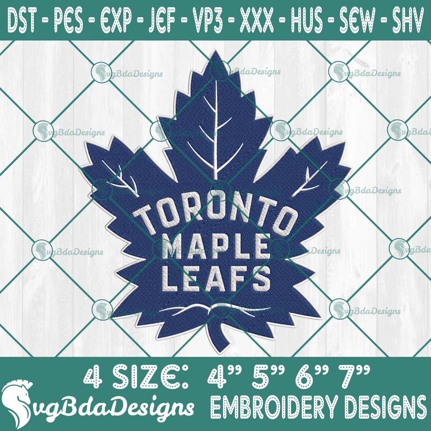 Toronto Maple Leafs Embroidery Designs, NHL Logo Embroidered | Inspire ...