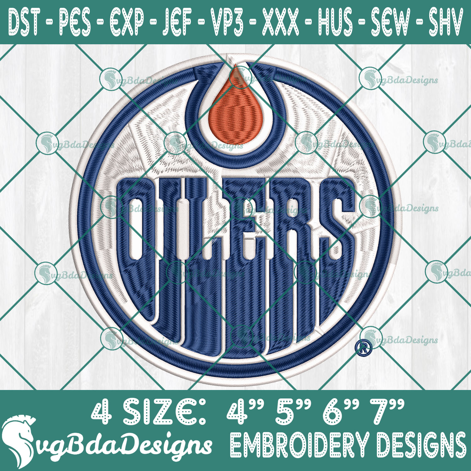 Edmonton Oilers Embroidery Designs, NHL Logo Embroidered, Ed | Inspire ...
