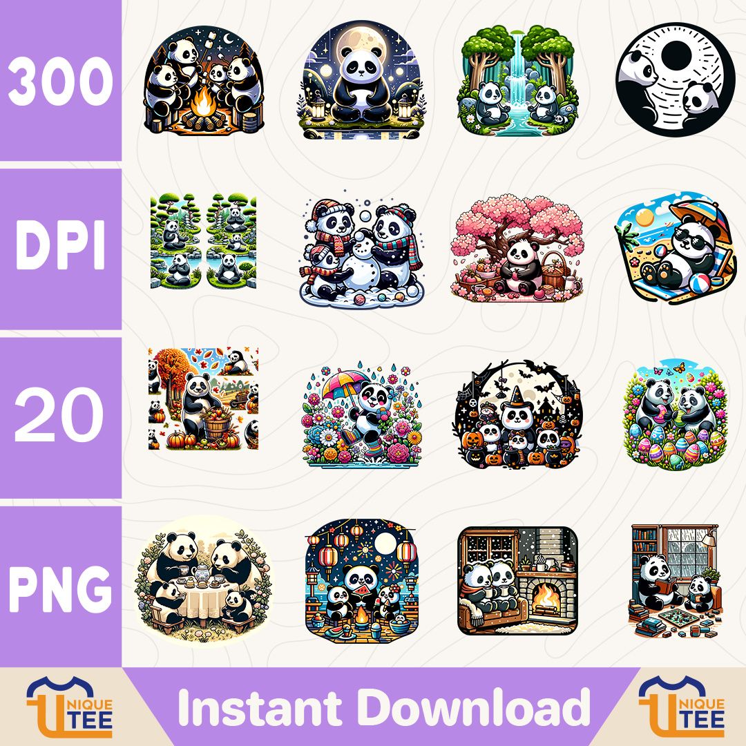 AI Generative Panda Sublimation Bundle, Panda Graphics, Pand | Inspire ...
