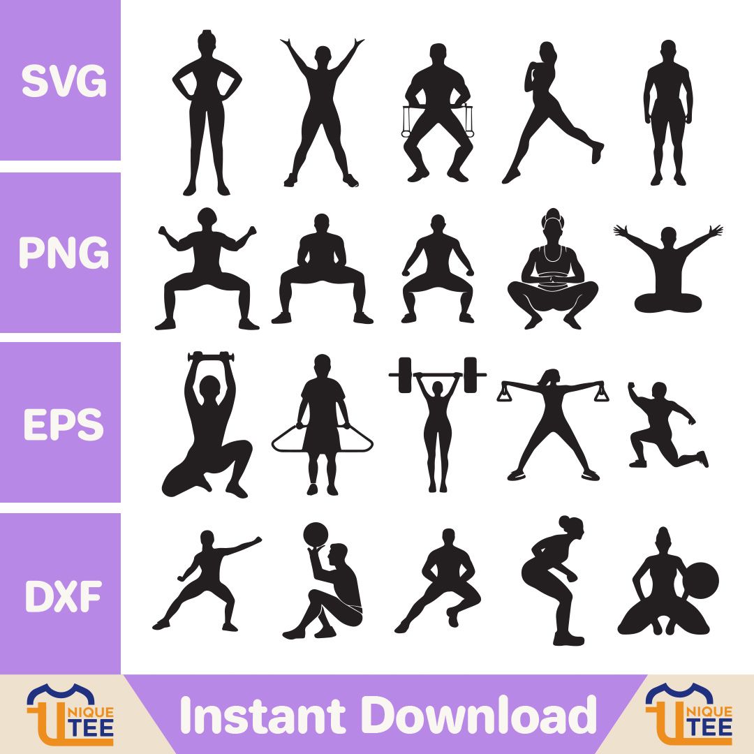 Human Fitness Club Activities SVG Bundle, Gym Club Logo SVG | Inspire ...