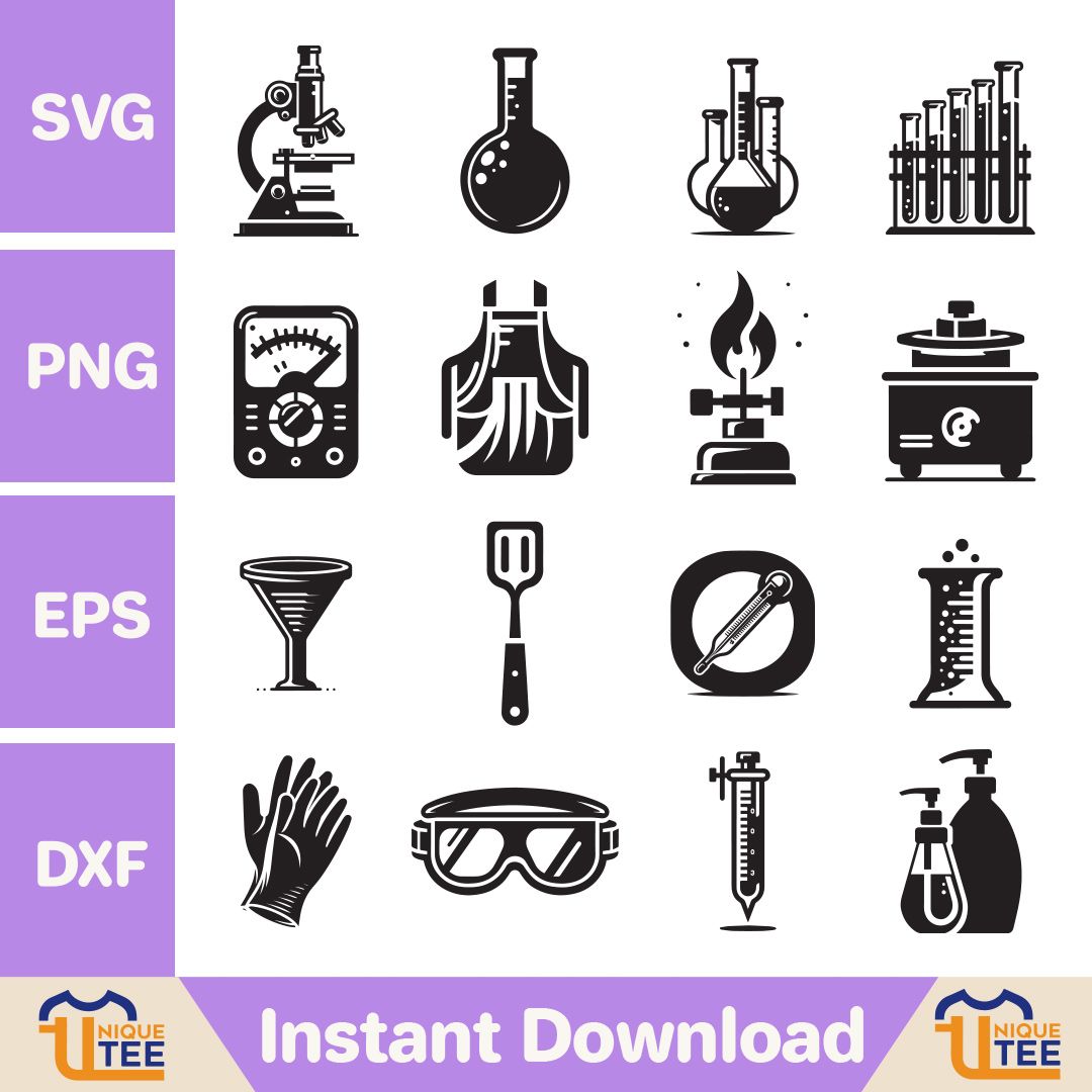 Science Laboratory Equipment SVG Bundle, Science Lab Clipart | Inspire ...
