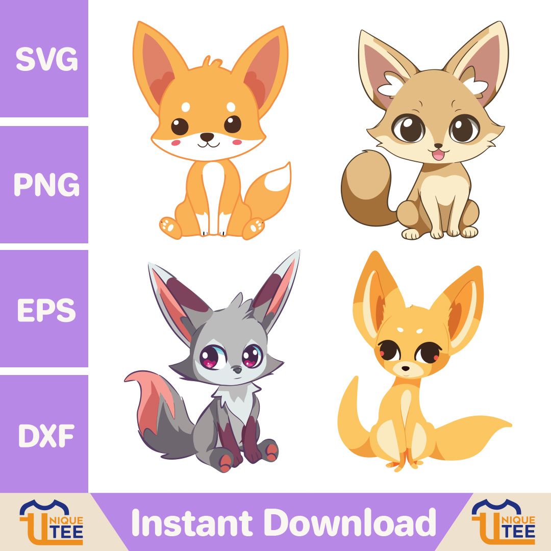 Kawaii jackal Svg Set, Cute Jackal Clipart Collection, Dxf, | Inspire ...