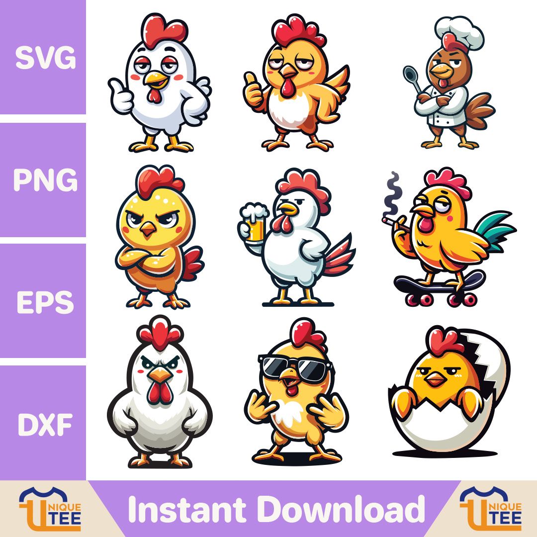 Chickens Svg Bundle, Farm Chicken SVG Collection, Backyard C | Inspire ...