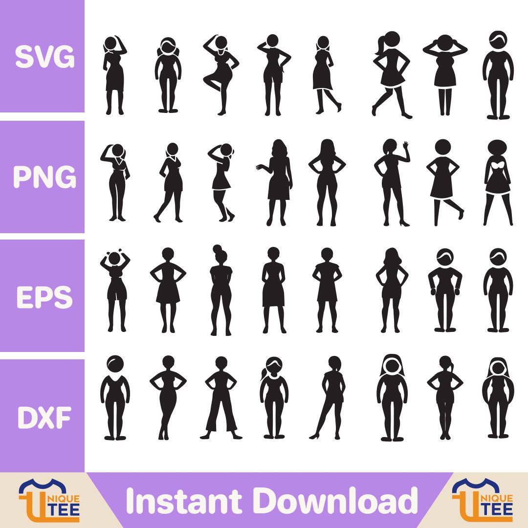 Female Body Language Posture Figure Icon Svg Bundle, Body La | Inspire ...