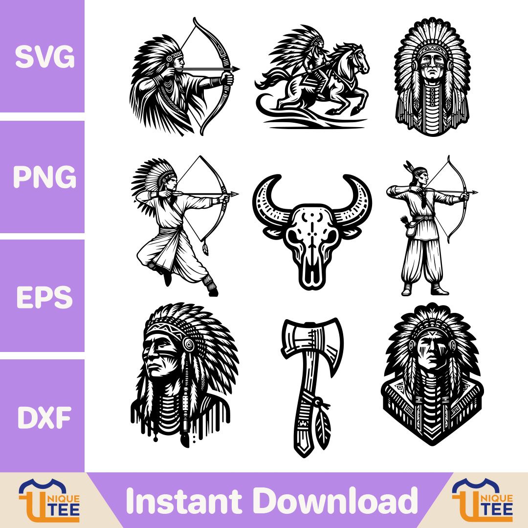 Native American Clipart Bundle, Indigenous Art SVG Collectio | Inspire ...