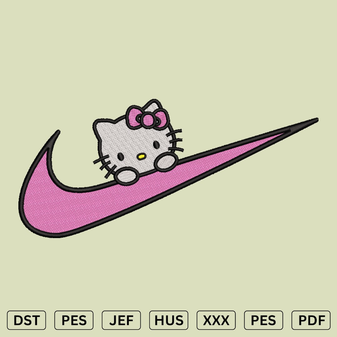 Hello kitty swoosh Embroidery Design - Hello kitty Embroider | Inspire ...