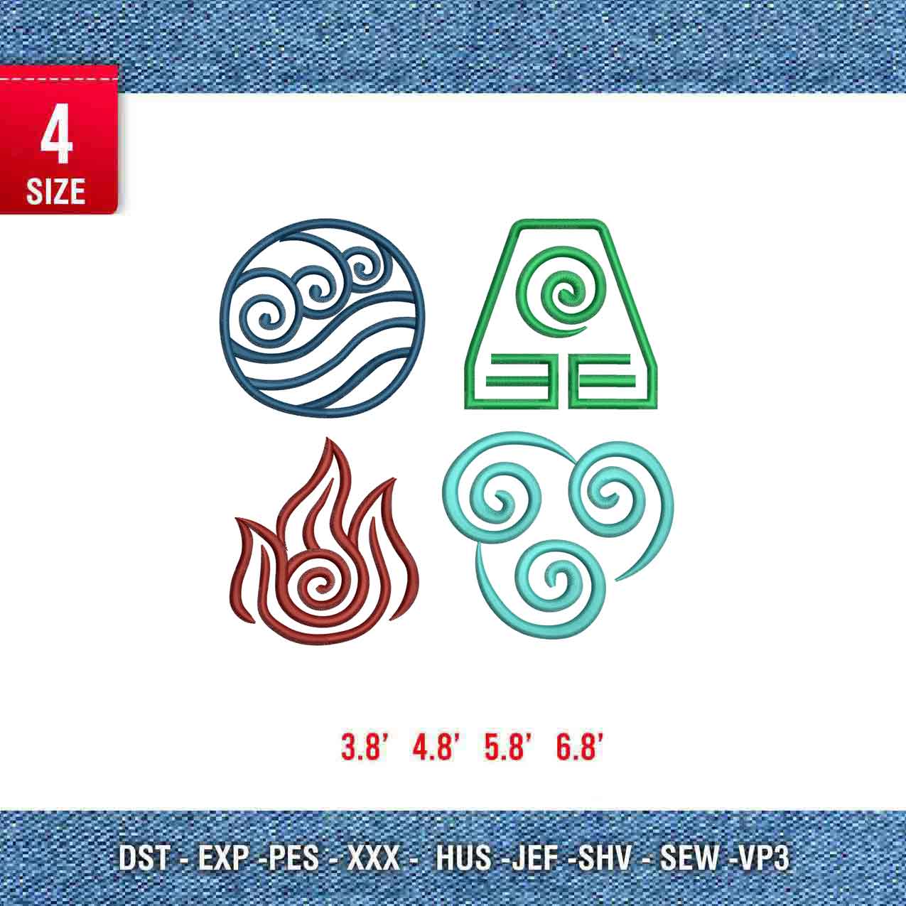 Avatar Symbol 2 / Embroidery Design / anime / Embroidery Pat | Inspire ...
