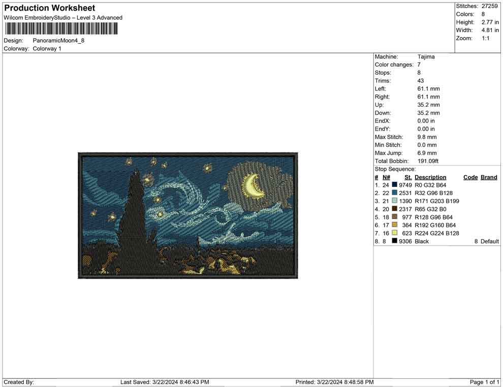 Panoramic Moon /Logo Embroidery Design/ design/ Embroidery P | Inspire ...