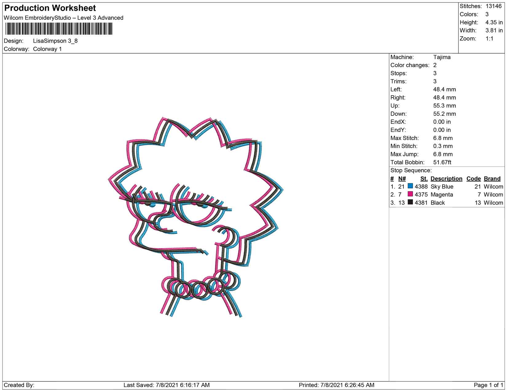 Lisa Simpson / Embroidery design / Anime Embroidery | Inspire Uplift