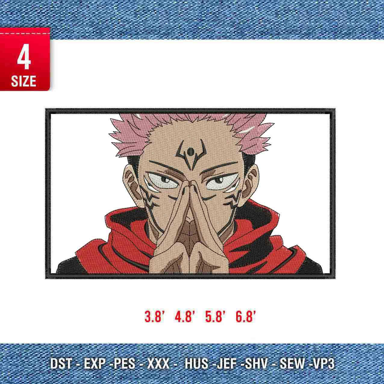 Sukuna Anime Embroidery Design/ Anime design/ Embroidery Pat | Inspire ...