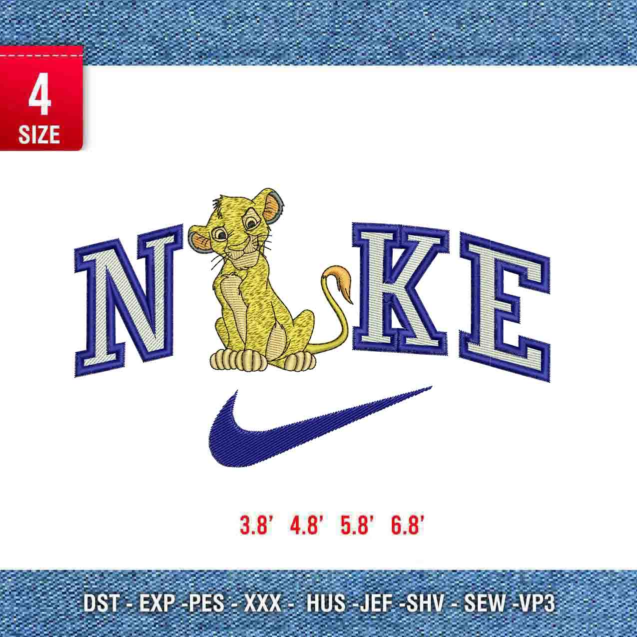 Nike Simba Embroidery Design/ Anime design/ Embroidery Patte | Inspire ...
