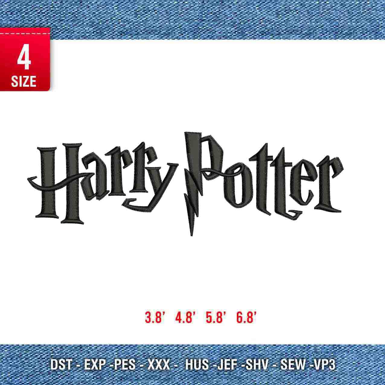 Harry potter logo Embroidery Design/ Logo design/ Embroidery | Inspire ...
