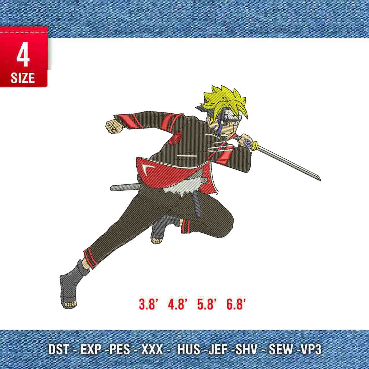 Boruto / Logo Embroidery Design/ Anime design/ Embroidery Pa | Inspire ...