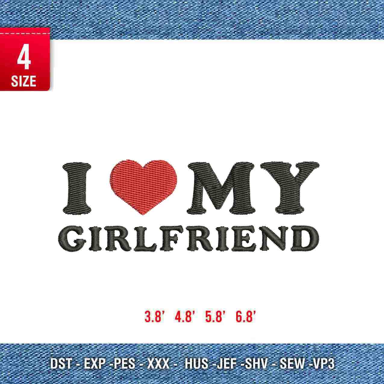 I Love My Girl Friend / Logo Embroidery Design/ Logo design/ | Inspire ...