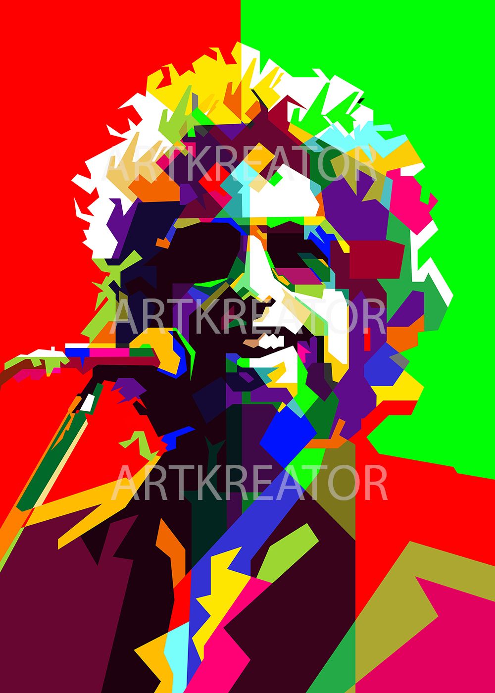 Bob Dylan Legendary Folk Singer Pop Art WPAP - Digital | Inspire Uplift