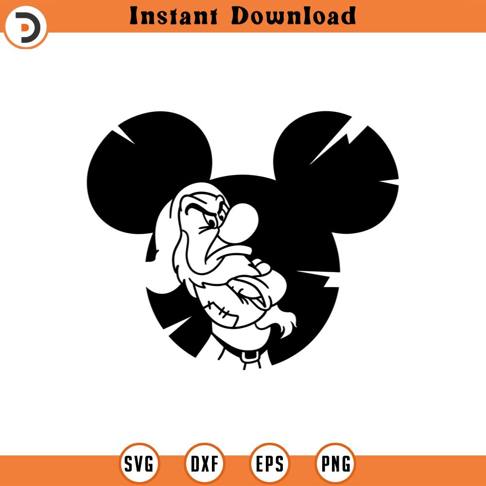 Grumpy SVG png clipart , cut file outline silhouette | Inspire Uplift