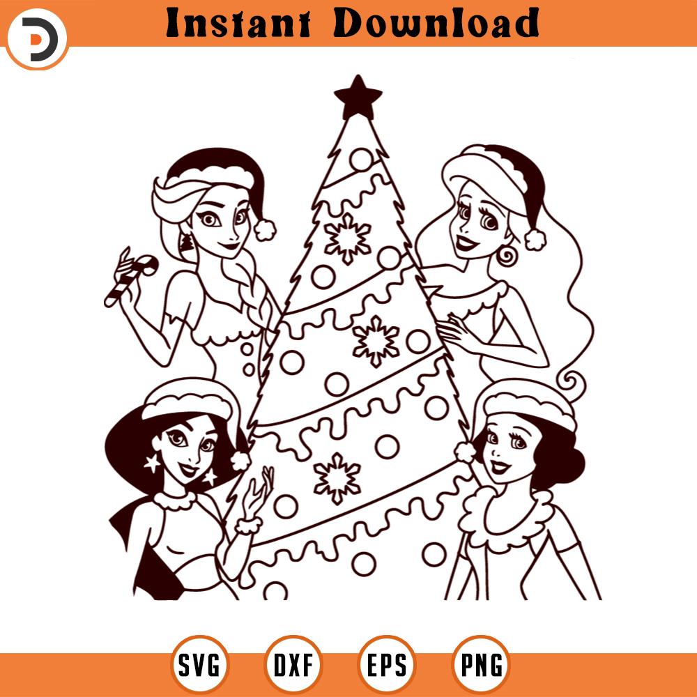 Christmas princess SVG png dxf clipart , christmas tree svg | Inspire ...