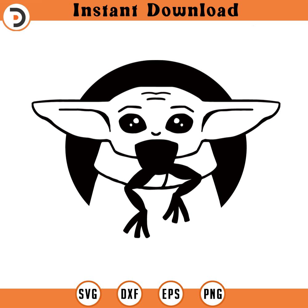 Baby Yoda SVG clipart snack time png ,the child , vector cut | Inspire ...