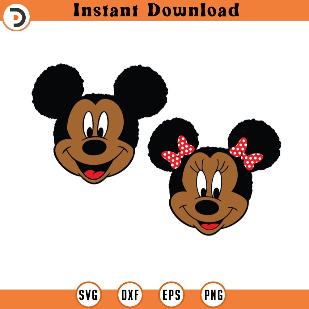 African American Minnie and Mickey Svg, Black woman and blac | Inspire ...