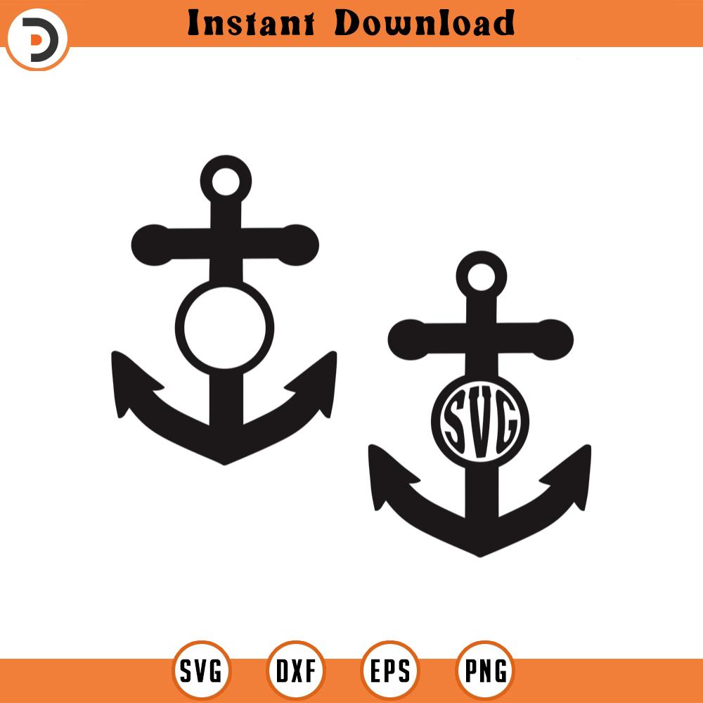 Anchor Monogram SVG, Anchor Name Frame svg, Nautical SVG, Ma | Inspire ...