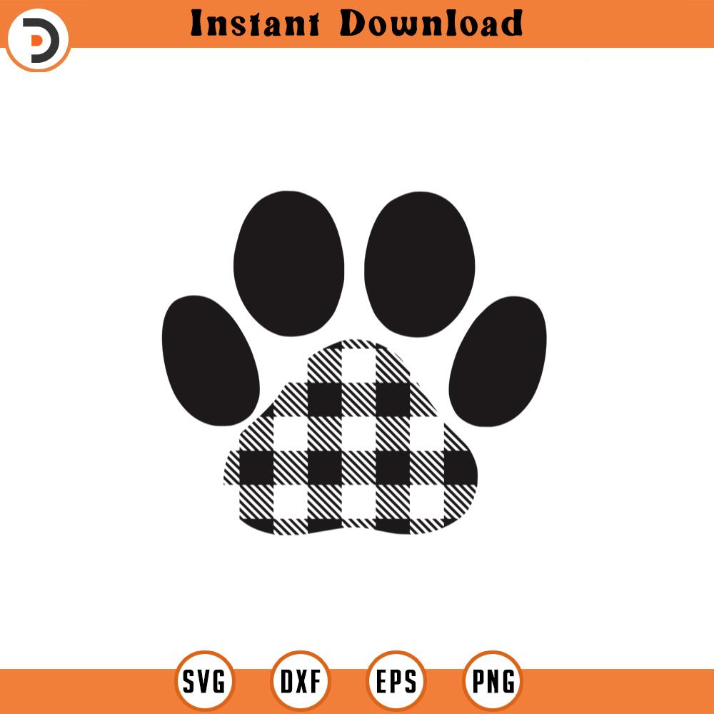 Checkered Dog Paw Svg, Dog Svg, Paw SVG, Animal Paw Svg, Ani | Inspire ...