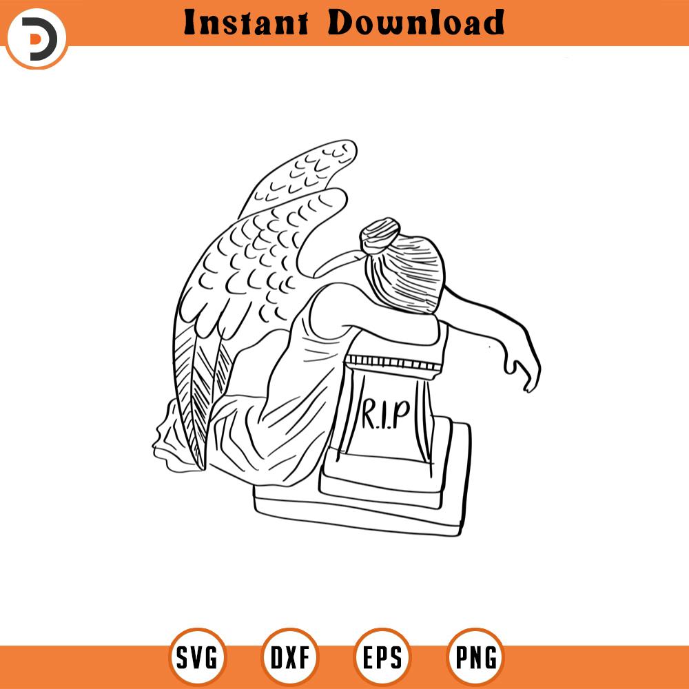 Crying Angel SVG, Angel SVG, In Loving Memory svg, Memorial | Inspire ...