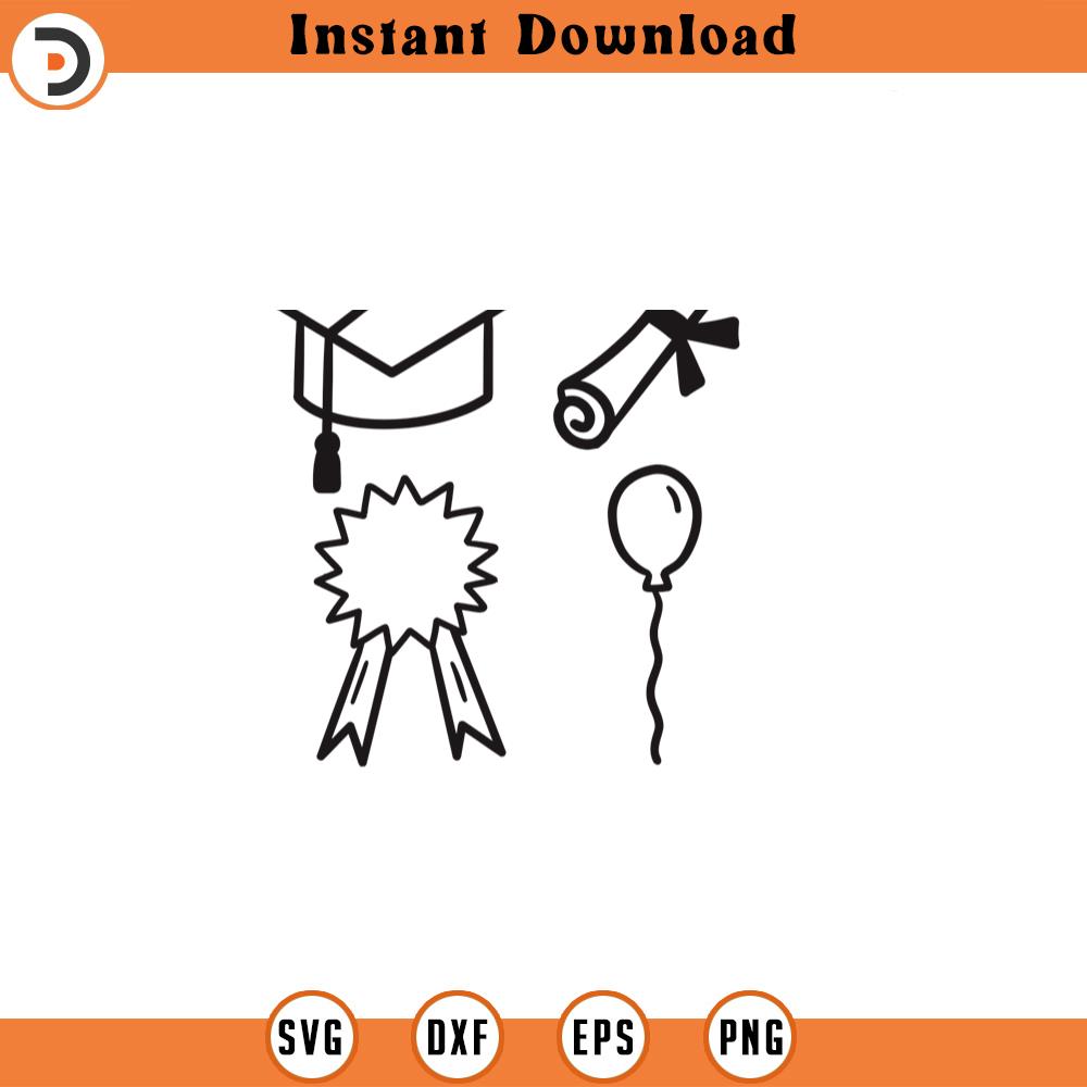 Graduation Doodle SVG Bundle, Graduation Svg, Graduation Cap | Inspire ...